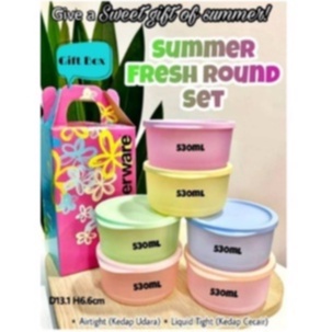 Tupperware Summer Fresh Round Box Set 530ml (6pcs) | Shopee Philippines