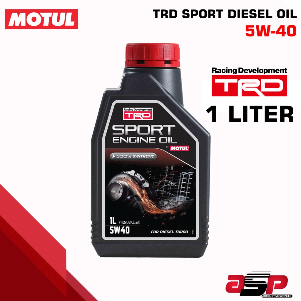 MOTUL TRD Sport 5W-40 100% Synthetic Diesel Oil 1 Liter | Shopee ...