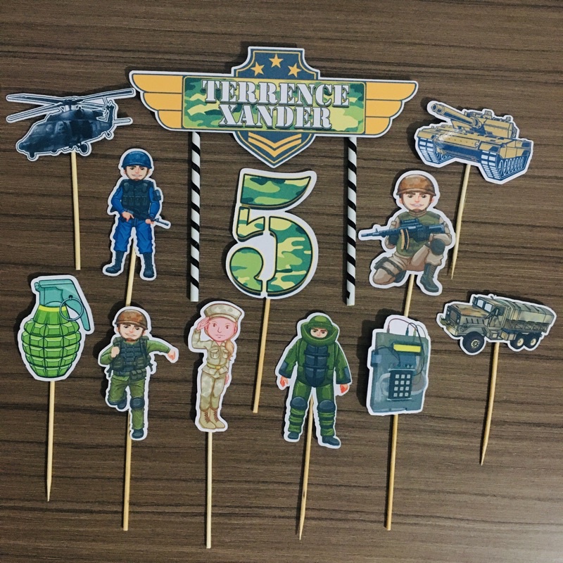 Army Navy Marines Soldiers Cake Topper Set | Shopee Philippines