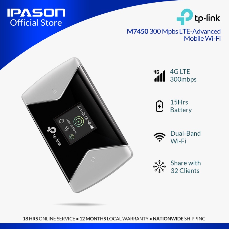 TP-Link 300Mbps 4G LTE-Advanced Mobile Wi-Fi M7450 | Shopee Philippines