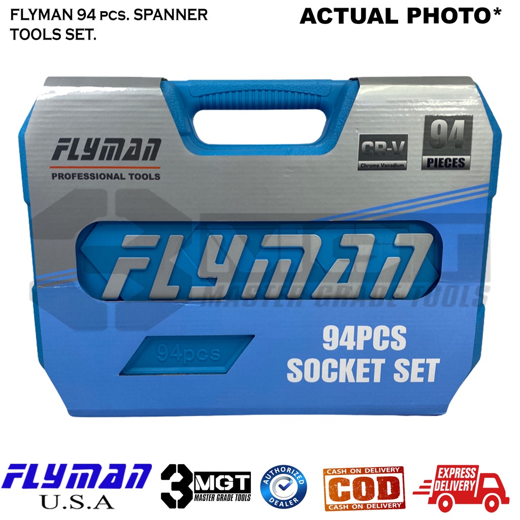 Flyman 94 Pcs. 1/2" + 1/4" Drive Socket Set 3MGT TOOLS SET | Shopee ...