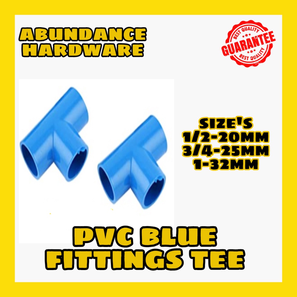 PVC BLUE FITTINGS TEE (SIZES VARIES: 1/2"-3/4"-1")/ PVC TEE BLUE ...