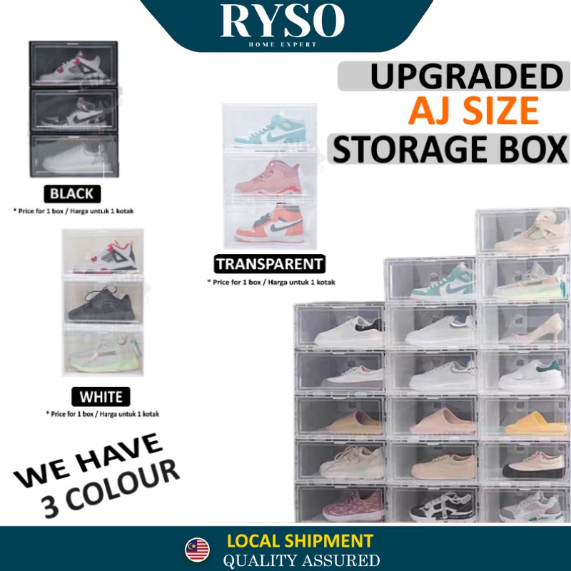 Large Stackable Interlock Side Open Side View Shoe Box Storage ...