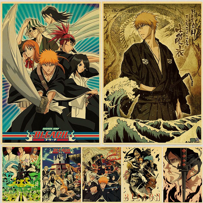 Japanese Anime Bleach Poster Kraft Paper Retro Posters Home Room Store ...