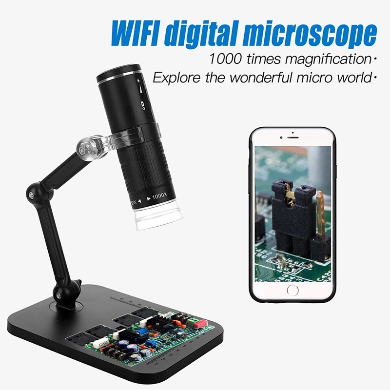1000X Digital Microscope HD LED USB WiFi Microscope Mobile Phone ...