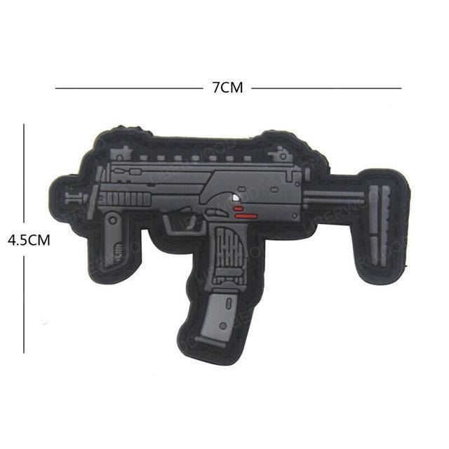 PVC Rubber 3D Pistol Rifle Guns MK AK AK47 Weapons Airsoft Hook Patch ...