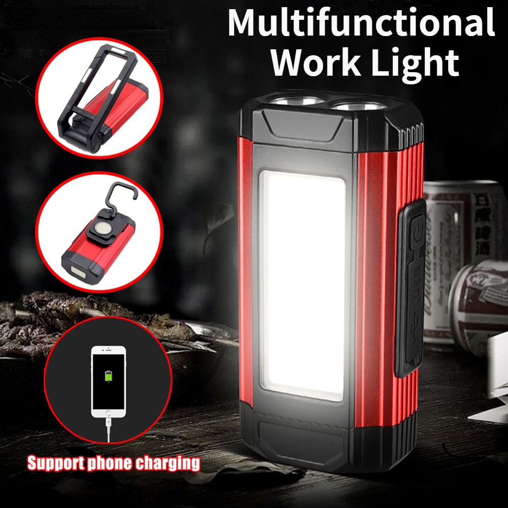 Powerbank flashlight emergency light cob light work lamp chargeable flashlight cammping light ...