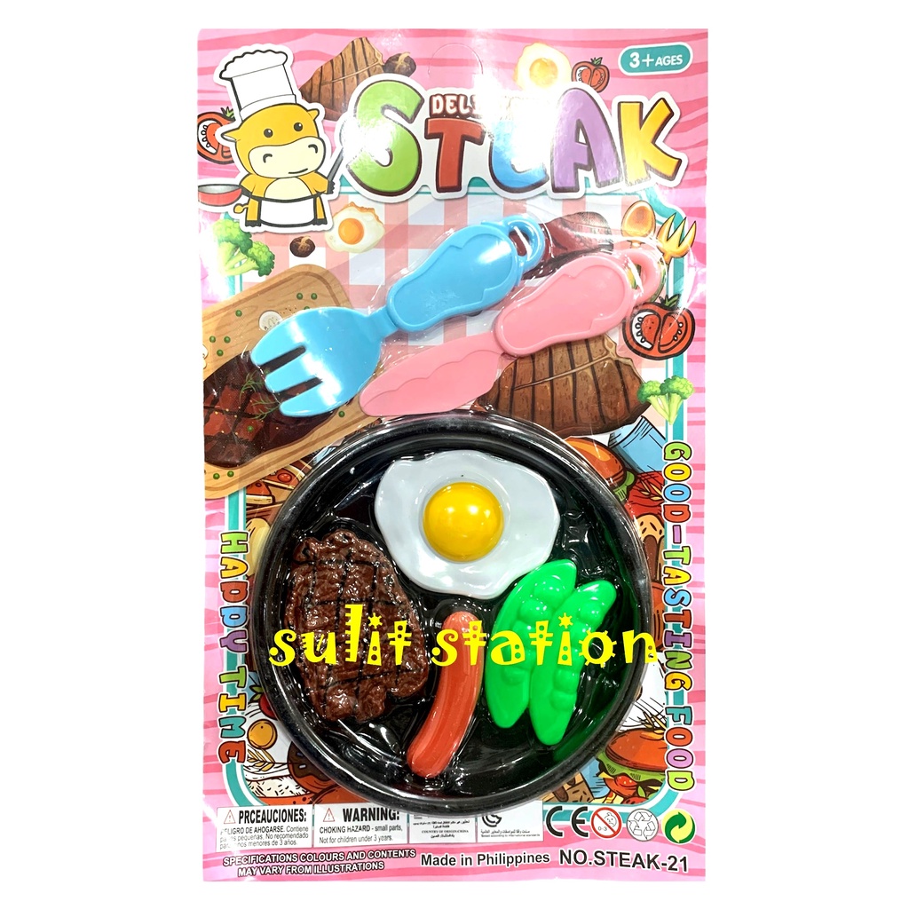 FINE DINING FOOD STEAK EGG SAUSAGE BEANS PRETEND PLAY SET TOYS | Shopee ...