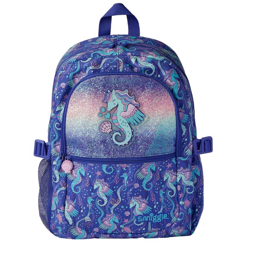 Smiggle Glitter Seahorse Backpack School Bag Diamond Purple | Shopee ...