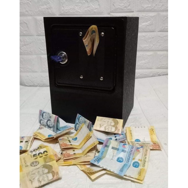 PLAIN BLACK COINSLOT Mini Vault / Alkansya | Shopee Philippines