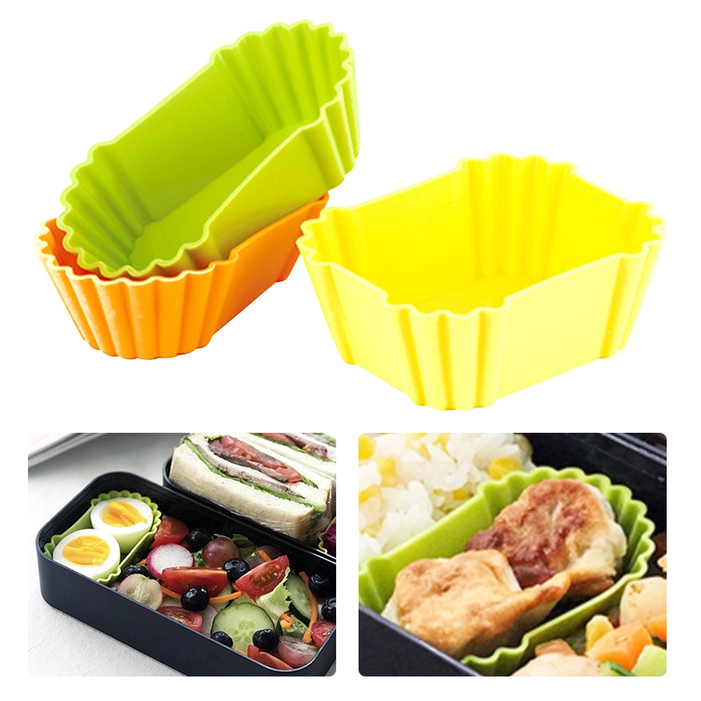 3/6pcs kids bento divider cup easy clean mold cake dessert sushi ...