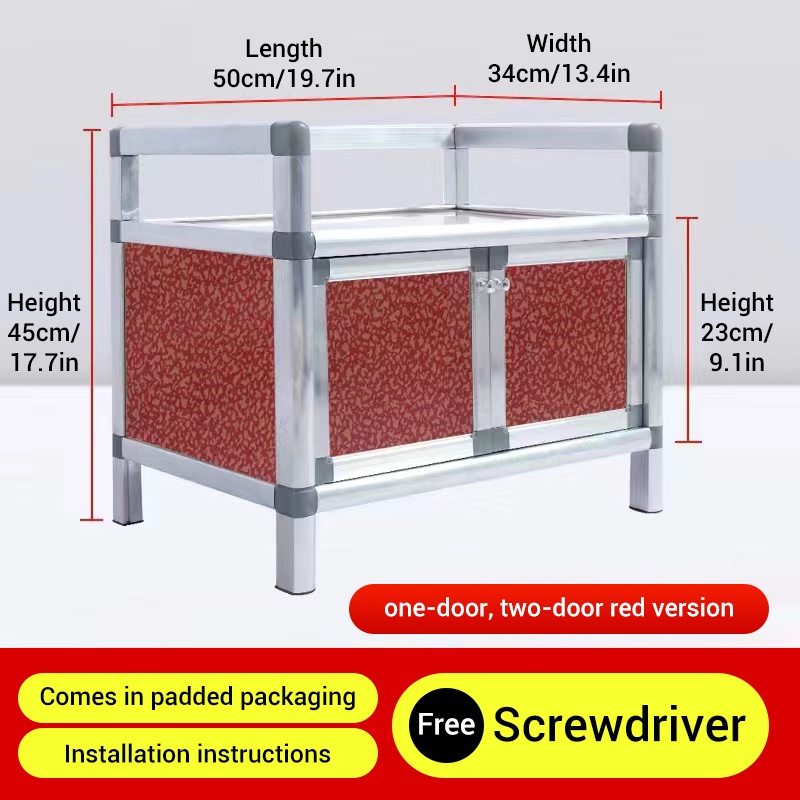 【Brand New】Stainless Steel Rack Cabinet Kitchen Cupboard Living Room ...