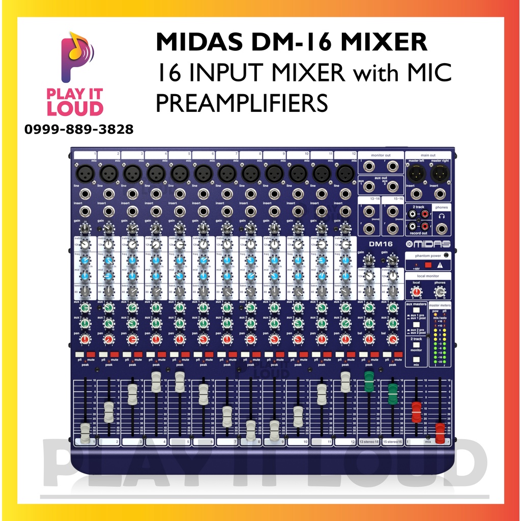 MIDAS DM-16 LIVE and STUDIO MIXER 16 INPUT ANALOGUE with MIDAS ...