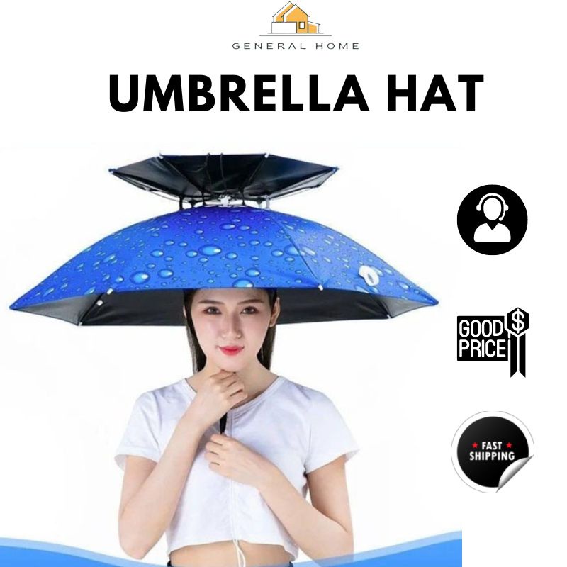 Double-layer Umbrella Hat Head for Adult Anti UV Protect Windproof ...
