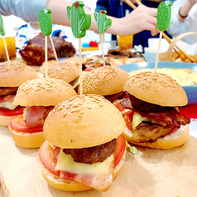 Burger Fixed Stick Bamboo Disposable Fruit Cute Creative Sandwich ...