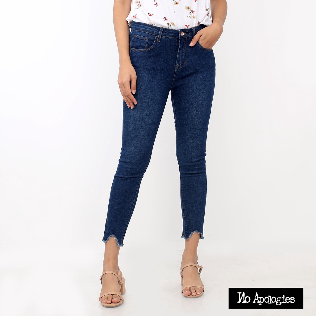 No Apologies Denim Long Pants High Waist Ladies NLB21-0108 | Shopee ...