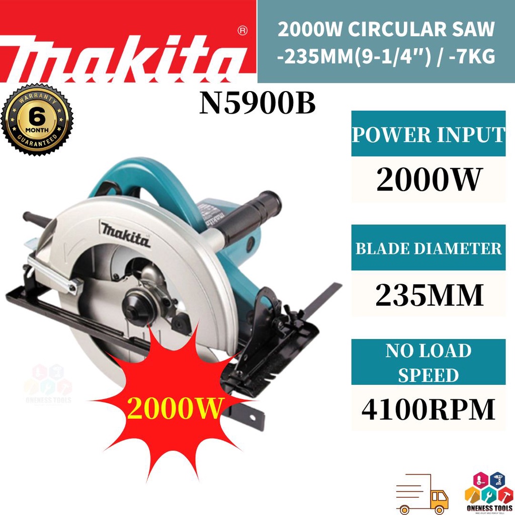 ''MAKITA'' 2000W CIRCULAR SAW -235MM(9-1/4′′) / -7KG (N5900B) | Shopee ...