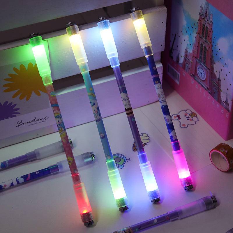 1Pcs Sanrio Kuromi Cinnamoroll Spinning Pen LED Light Balance Pen Oily ...