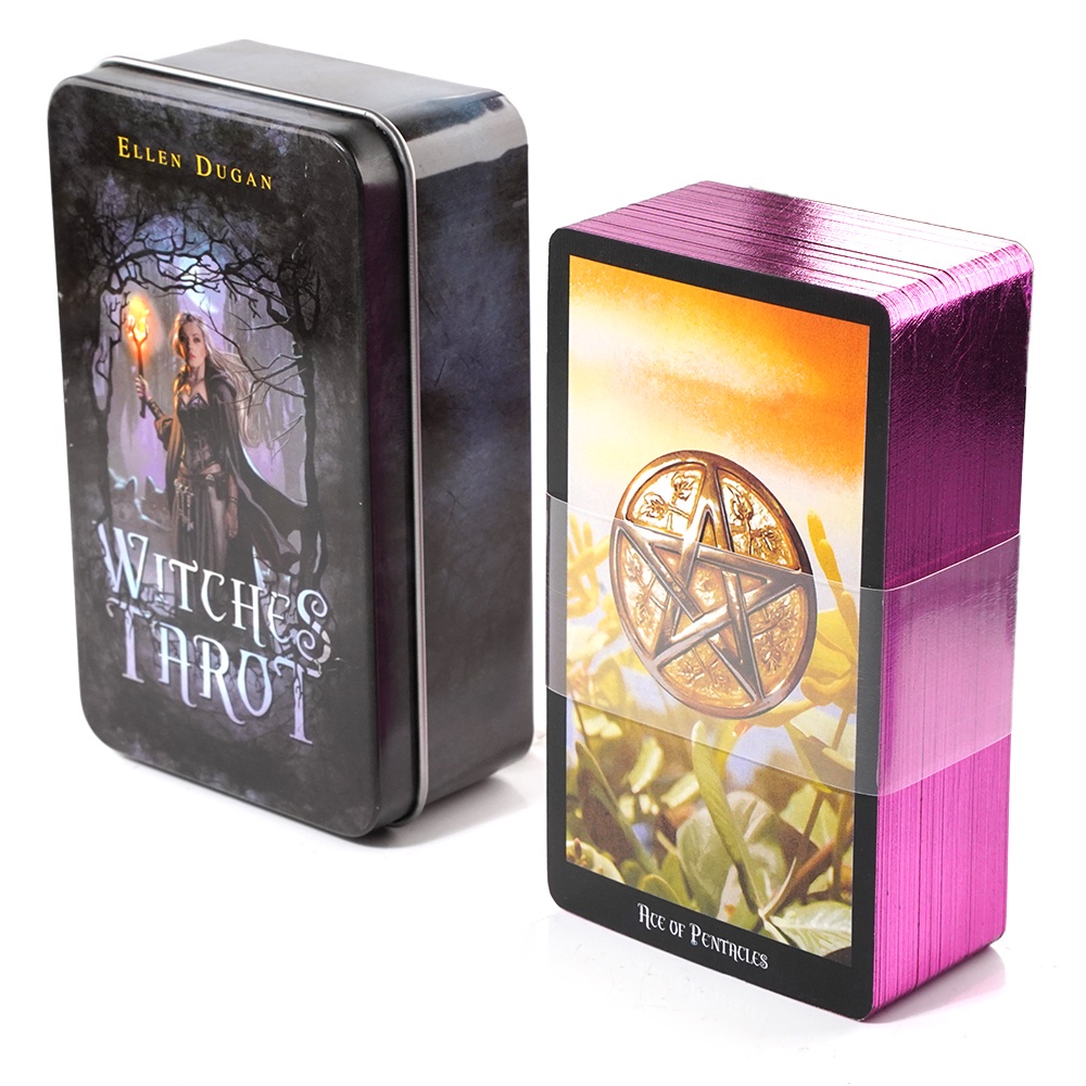 Witches Tarot In A Tin Metal Box Tarot Deck with Paper Guide Book ...