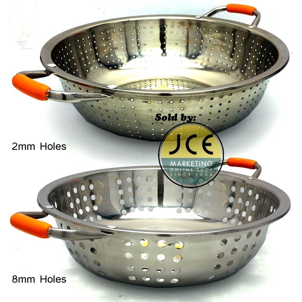2 to 8mm Big Hole Colander w/ Double-Handles for Easy Draining Cleaning ...