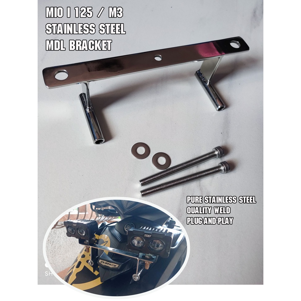 Yamaha Mio Mini Driving Light MDL Bracket Stainless Steel M3 MIOi125 ...