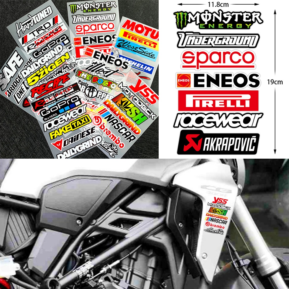 Reflective Motorcycle Side Strip Bike Helmet Sticker Car Styling Vinyl ...