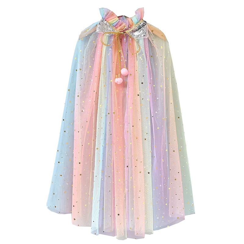 Rainbow New Cloak Children Mantle Baby Clothes Solid Color Cape ...