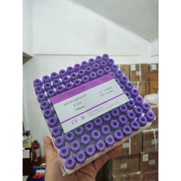 0.5mL micro EDTA k2 plastic Tube screwcap 100's one tray | Shopee ...