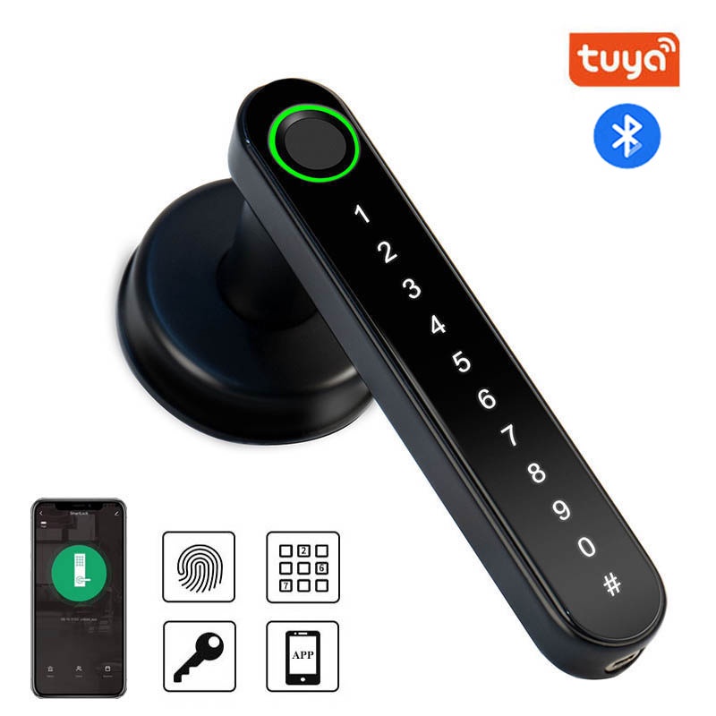 Tuya Wifi Bluetooth Smart Door Lock Fingerprint Digital code Anti-theft Security Lock Main Door ...
