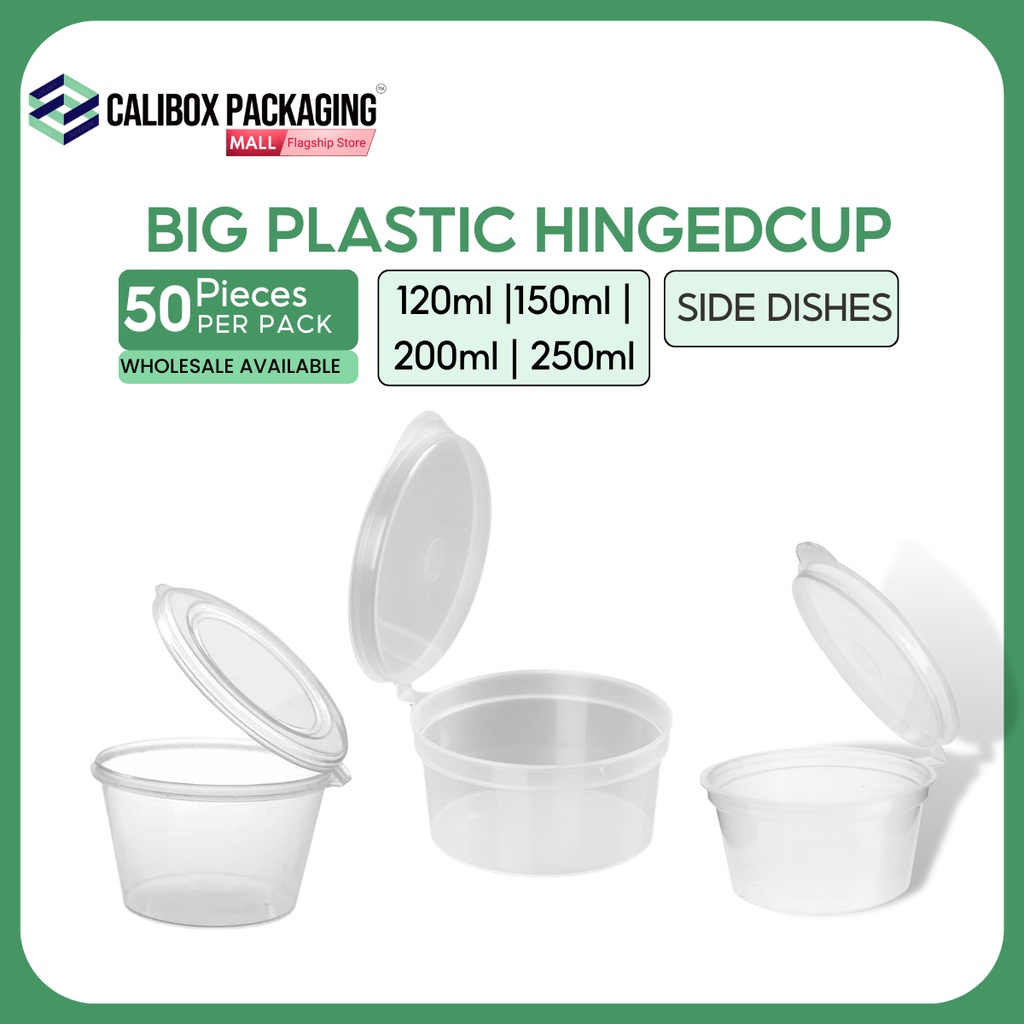 Calibox Packaging Big Hinged Cup Salad Cup Sauce Cup Microwavable ...