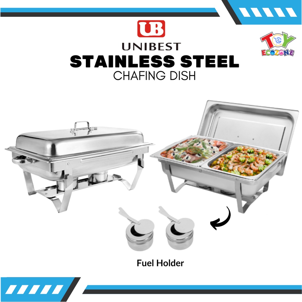Unibest 9.5L Stainless Steel single / double chafing dish buffet set ...