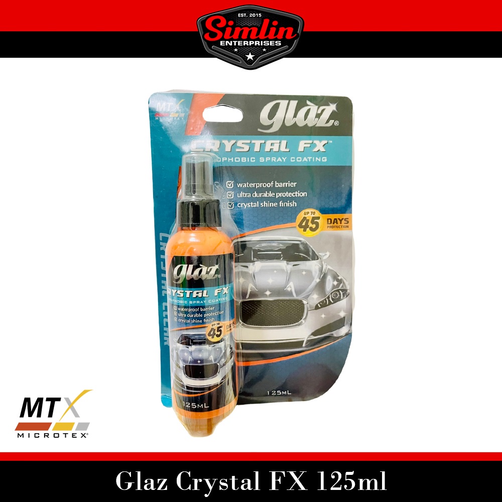 Glaz Crystal FX 125ml Microtex MTX Car Care Body Paint Hydrophobic ...