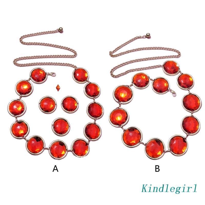 KING Unique Chain Belts for Women Red Gems Waist Band Belt for Dress ...