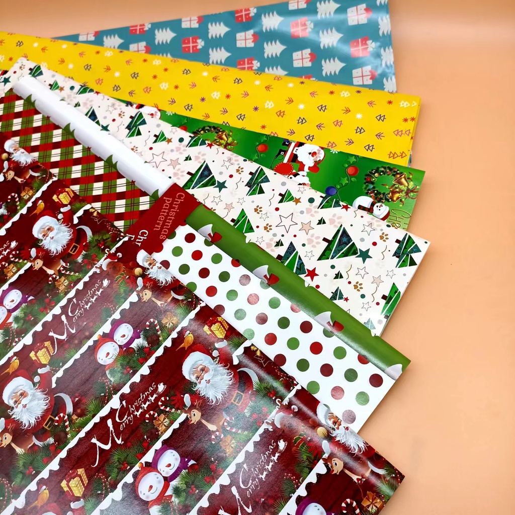 50 pcs & 25 pcs Assorted Christmas Gift Wrapper Coated and glossy [5 ...