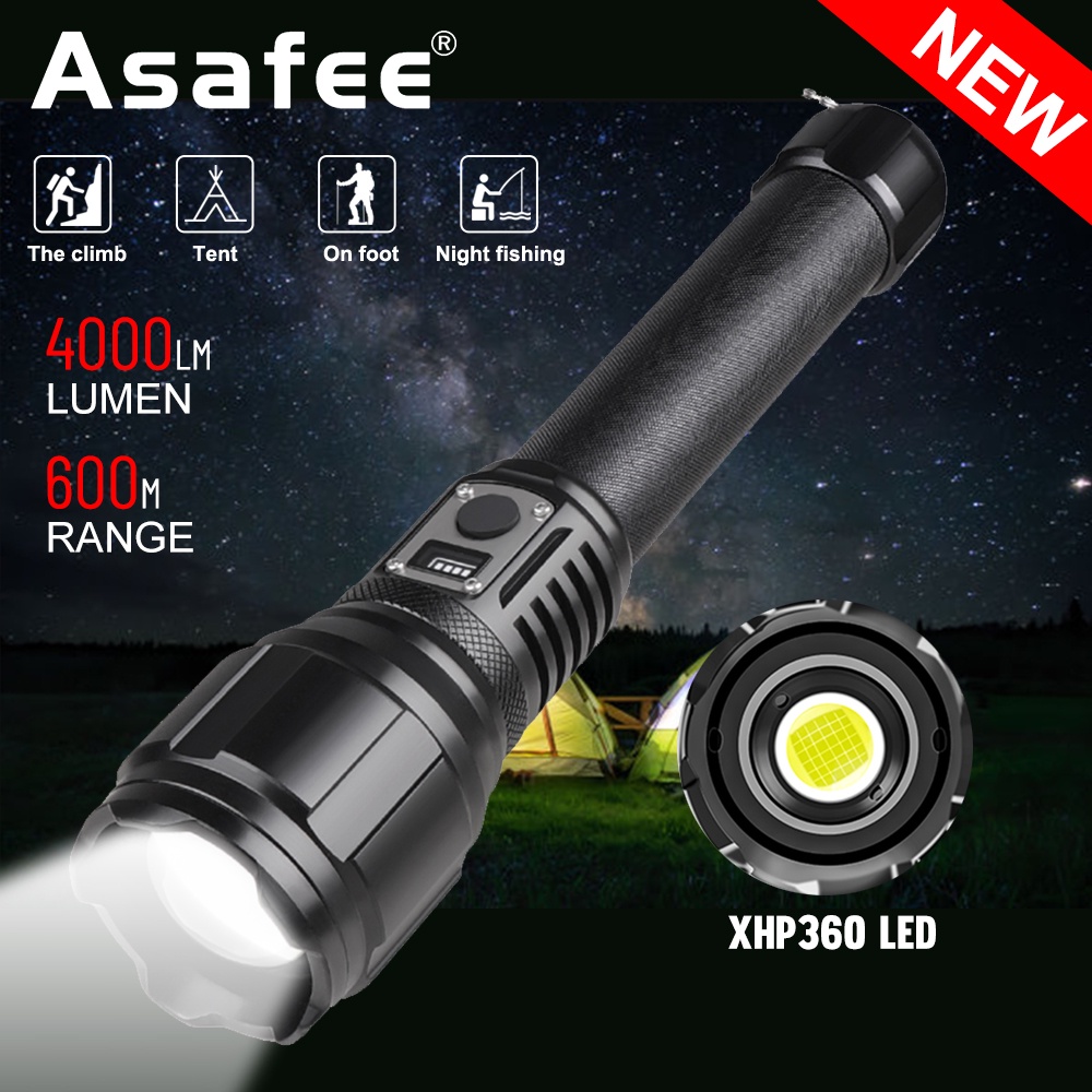 Asafee 4000LM 2004B Long XHP360 LED Ultra bright Outdoor Camping ...