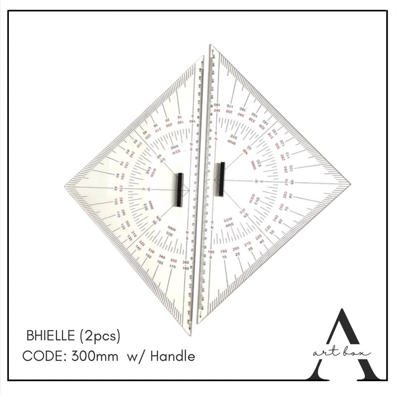 ARTBOX Nautical Protractor Triangle hypotenuse divided in MM | Shopee ...