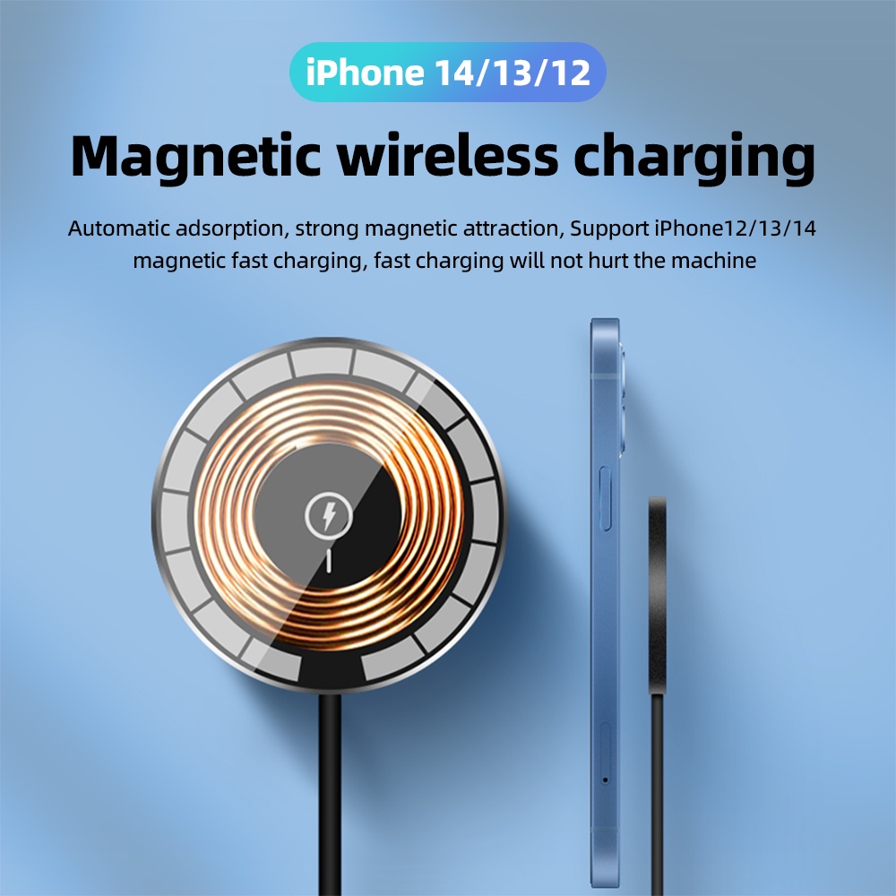 15W Fast USB-C PD Macsafe Magnetic Wireless Charger Charging Pad For ...
