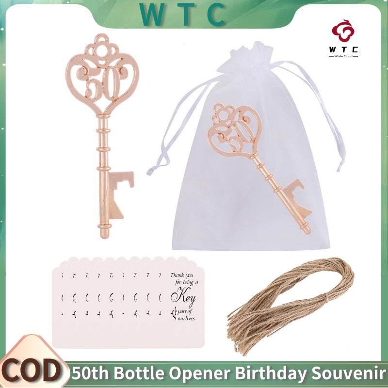 50/10Pack 50th Birthday Party Favors 50 Shaped Key Bottle Openers for ...