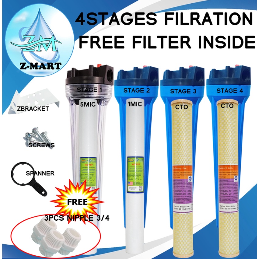 4 STAGES FILTRATION COMPLETE SET WITH FREE FILTERS | Shopee Philippines