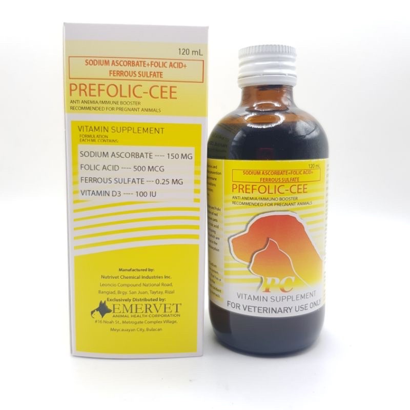 Prefolic-Cee (Sodium Ascorbate + Folic Acid + Ferrous Sulfate) 120ml ...