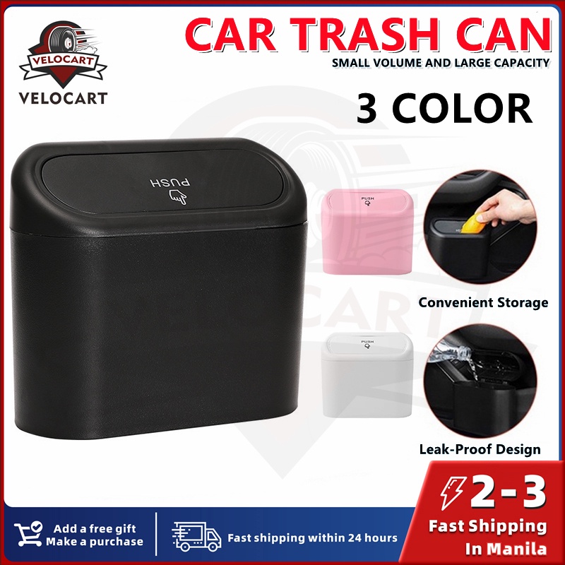 3color Car Trash Can Multifunction Trash Bin With Cover Car Organizer ...