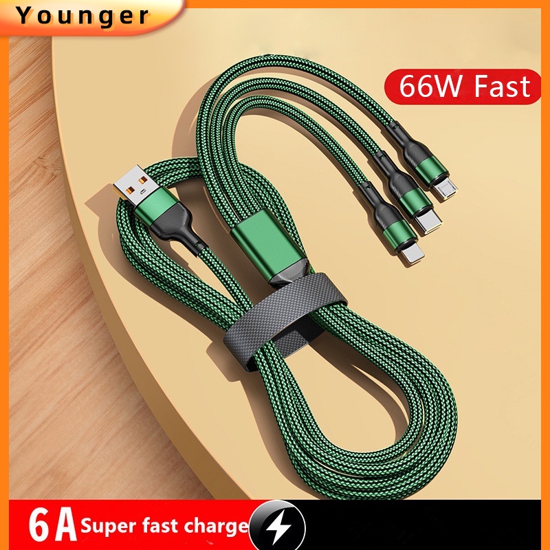 3in1 USB Cable 6A Super Fast Charge Micro USB Cable Type C Fast ...