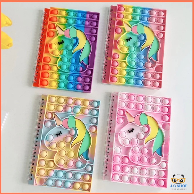 Pop it Notebook For Kids Unicorn Notebook Push Bubble Pop it Bag ...