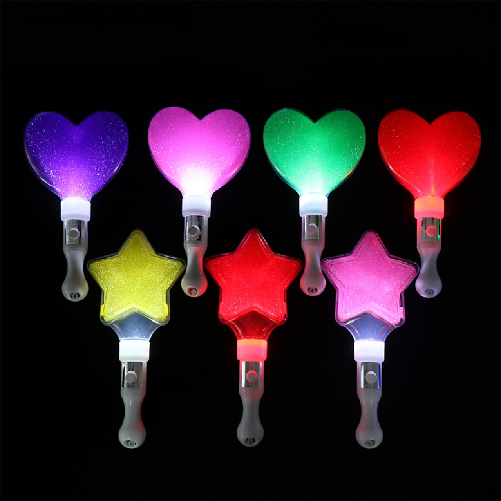 WBPH Belle LED Glow Stick Heart Star Shape Luminous Concert Cheering ...