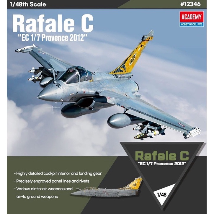 Dassault Rafale C Aircraft Fighter Plane - Academy 1/48 kit Model ...