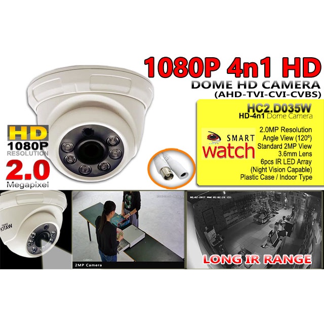 2MP FULL HD INDOOR SMARTWATCH D035W CCTV CAMERA: High quality imaging ...