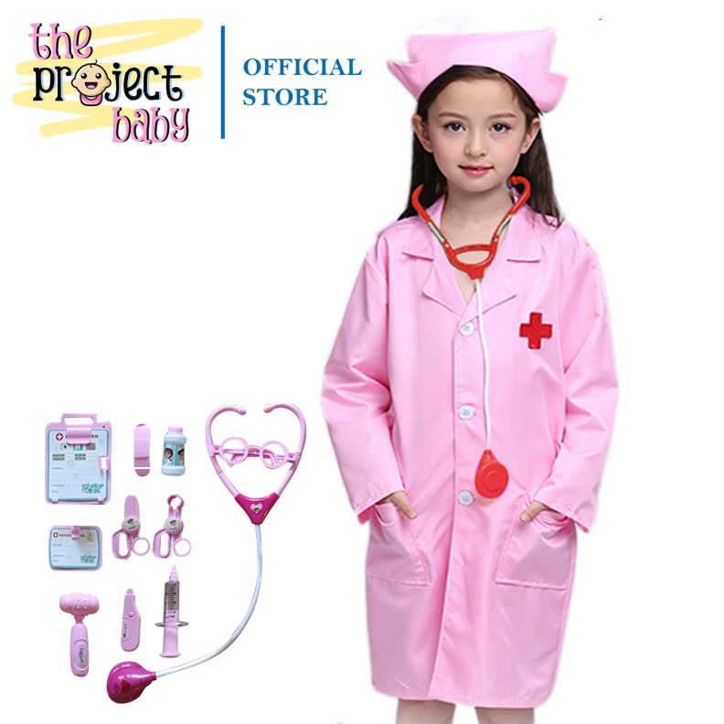 Kids Costume Doctor Gown Little Nurse Role Play nurse uniform pretend ...