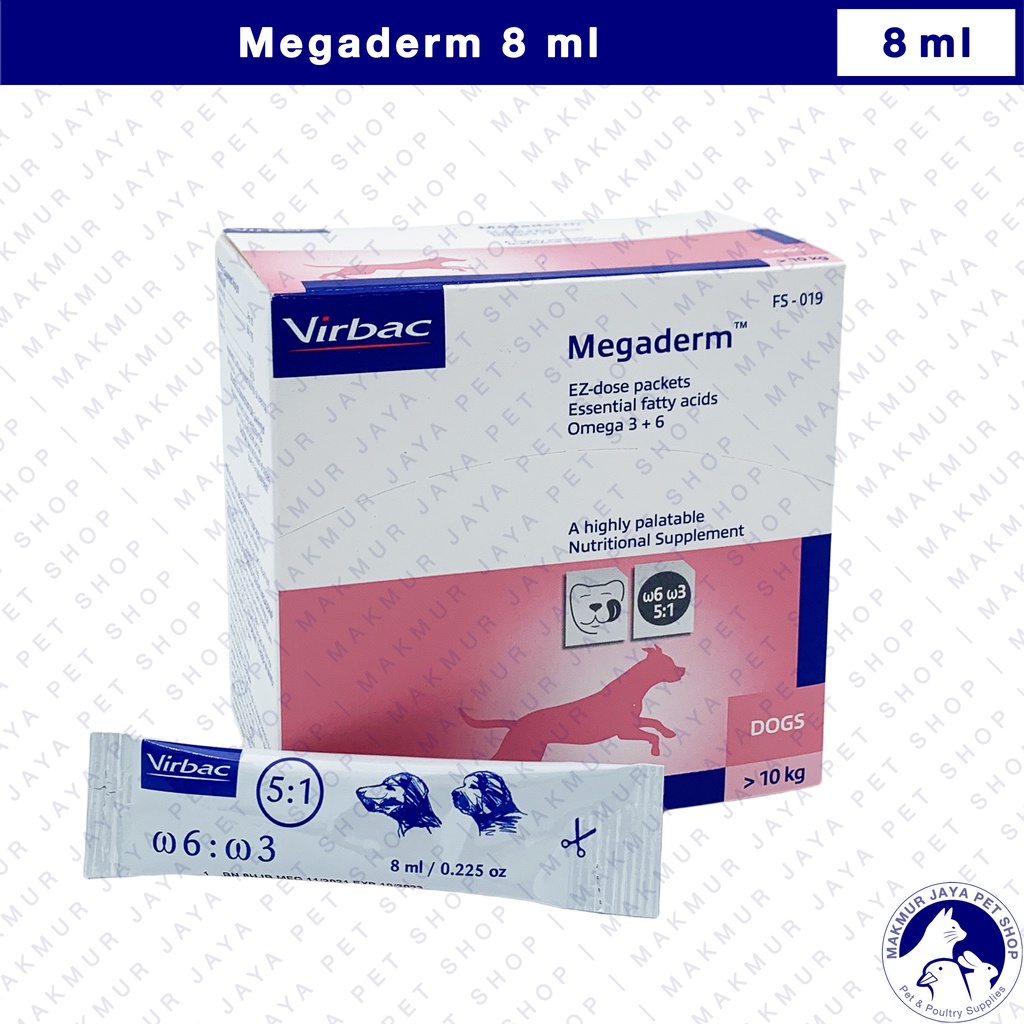 Megaderm Sachet 8ml/Vitamin Cat Dog Virbac Mega Derm 8ml | Shopee ...