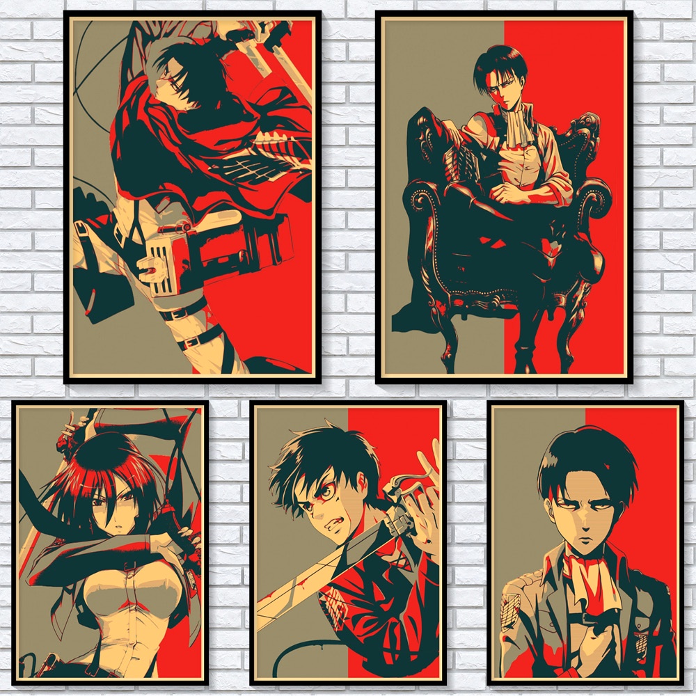 【Hot sale】Shingeki No Kyojin (Aot) Anime Movie Wall Stickers Vintage ...