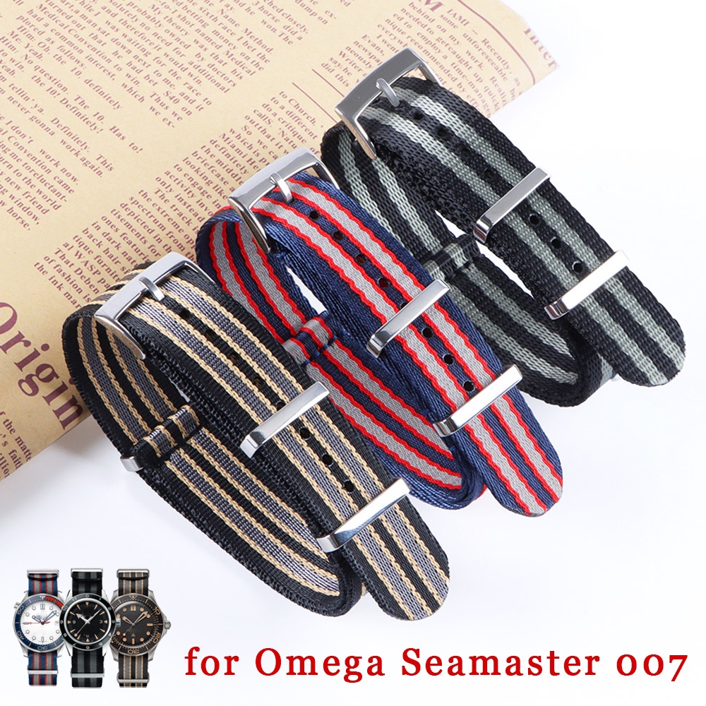 Nato Nylon Strap for Omega 007 Hippocampus 300 20mm Canvas Watchband ...